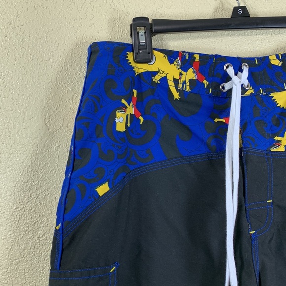 Simpsons | Swim | Simpsons Mens Shorts Swim Trunks Navy Blue Black Bart ...